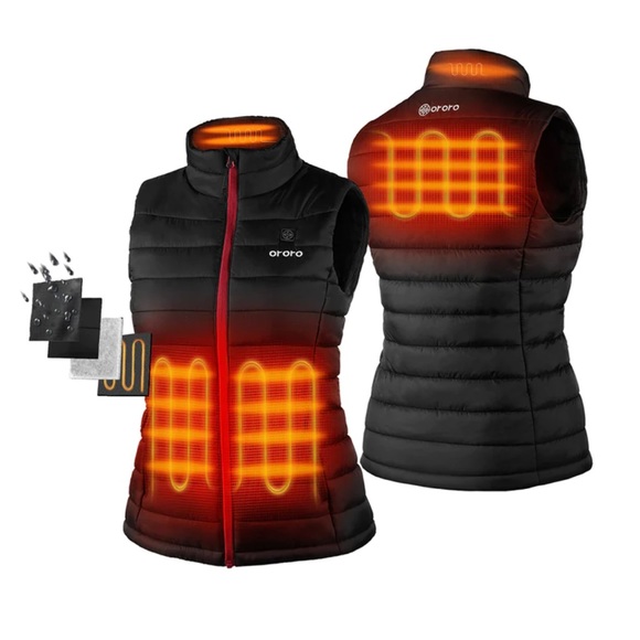 Ororo | Jackets & Coats | Ororo Womens Black Heated Puffer Vest Battery ...